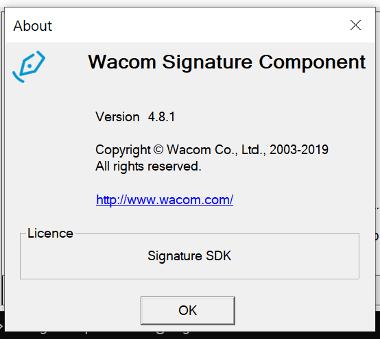 Display the Signature SDK license – Developer Support